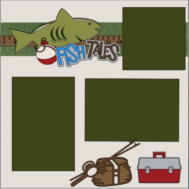 Fish Tales- 12X12 DIY Scrapbook Layout or Premade Kit - Etsy