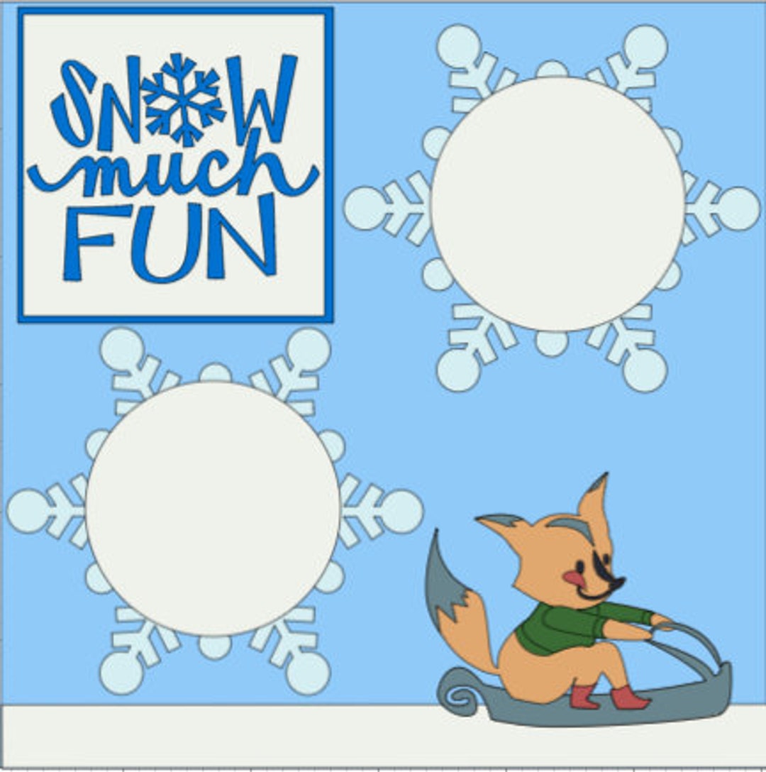 Snow Much Fun- 12X12 DIY Scrapbook Layout or Premade Kit - Etsy