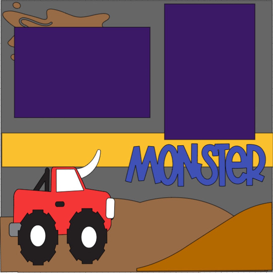 Monster Jam- 12X12 DIY or Premade 2 Page Scrapbook Kit - Etsy