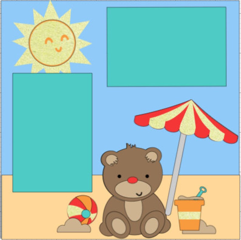 A Day at the Beach 12X12 DIY Scrapbook Layout or Premade Kit - Etsy