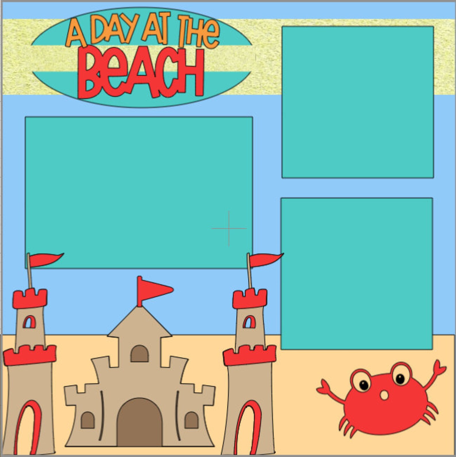 A Day at the Beach- 12X12 DIY Scrapbook Layout or Premade Kit - Etsy