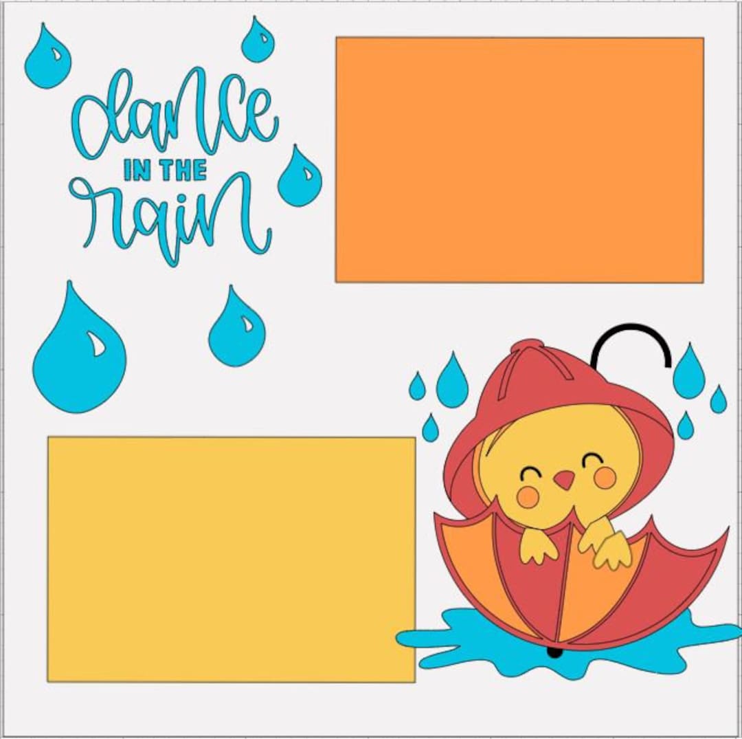 Dance in the Rain Chicks- 12X12 DIY Scrapbook Layout or Premade Kit - Etsy