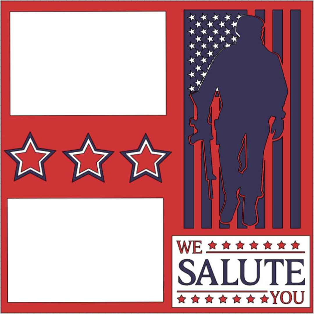 Soldier/ Veteran- 12X12 DIY or Premade 2 Page Scrapbook Layout - Etsy