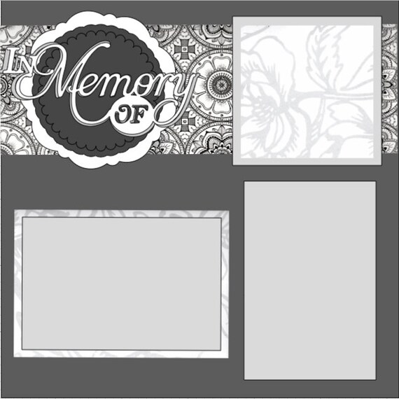 In Memory Of Two Page 12X12 DIY or Premade Scrapbook Kit - Etsy