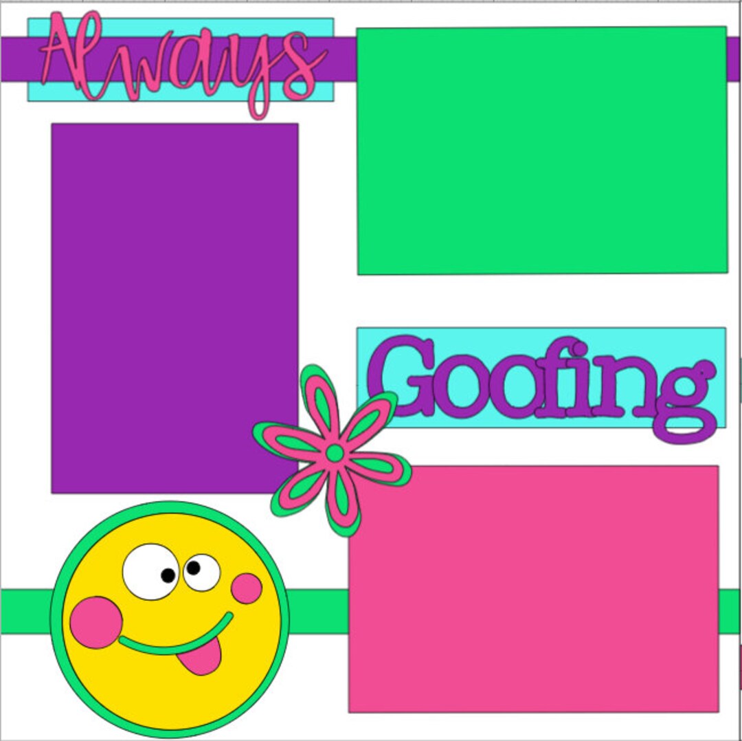 Always Goofing Around-12x12 DIY Scrapbook Layout or Premade Kit - Etsy