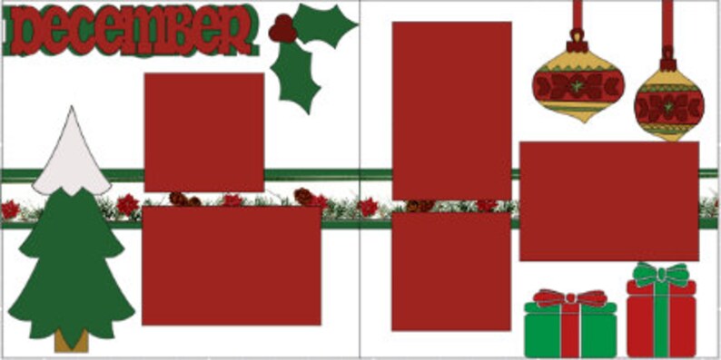 Merry Christmas (december)option - 12X12 DIY Scrapbook Layout or ...