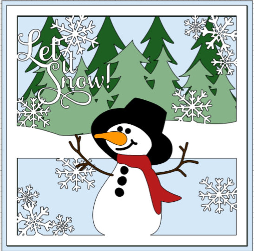 3D Let It Snow Snowman Picture - Etsy