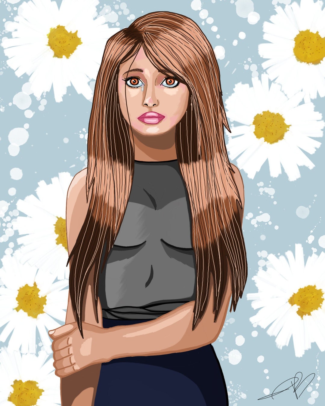 Daisy Art Print, Christine Day Original Character (8x10 Digital Art) - Etsy