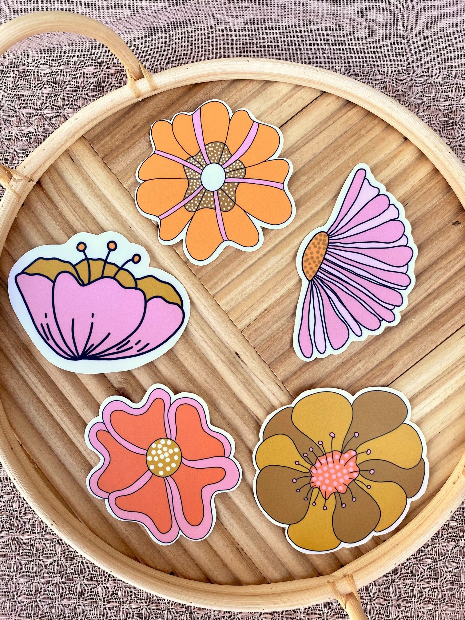 Retro Flower Sticker Hydroflask Sticker Laptop Sticker - Etsy