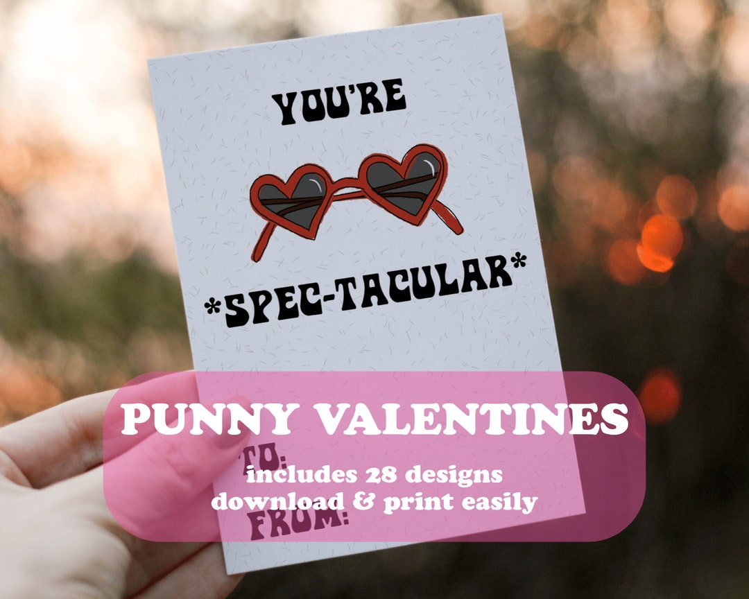 Printable Punny Valentines Download, Includes 28 Designs, Valentines ...