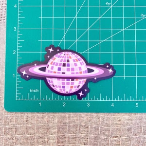 Disco Ball Planet Saturn Sticker, Water Bottle Sticker, Laptop Sticker ...