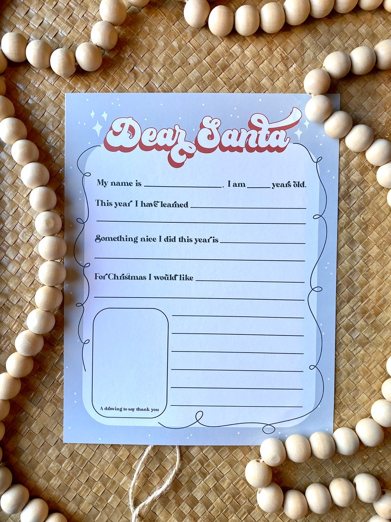 Dear Santa Printable Fill in Template Santa Letter Dear - Etsy