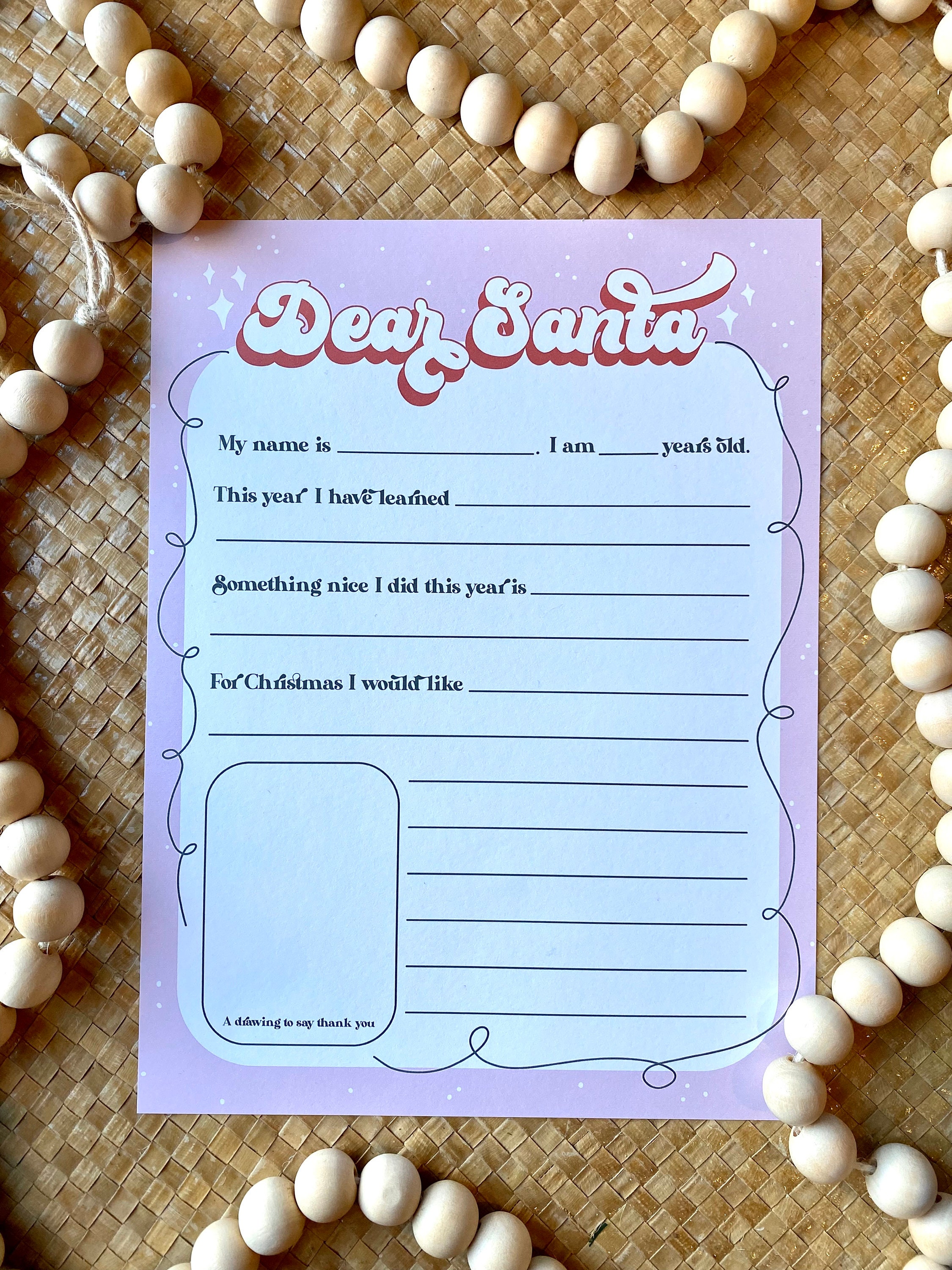 Dear Santa Printable Fill in Template Santa Letter Dear | Etsy