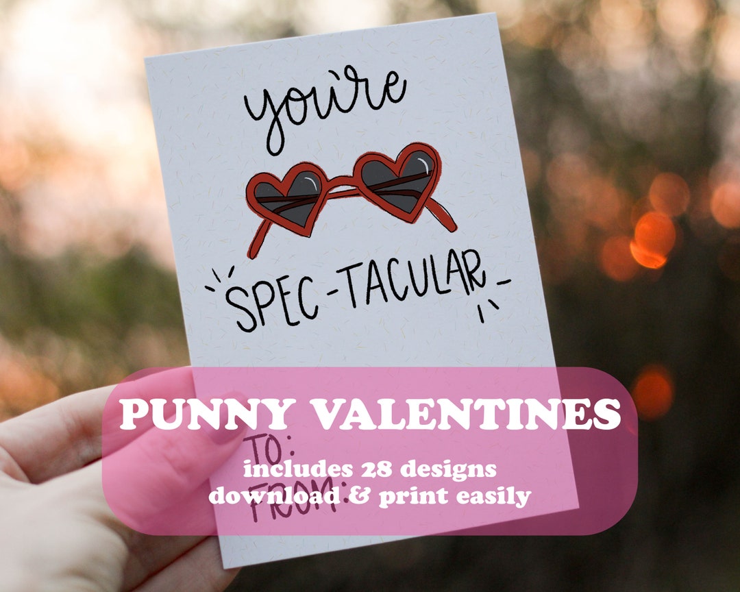 Printable Punny Valentines Digital Download, Includes 28 Designs ...