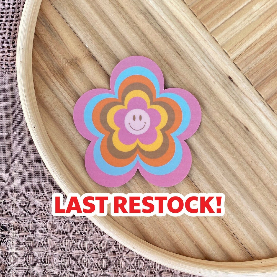 Smiley Face Flower Sticker, Hydroflask Sticker, Laptop Sticker, Matte ...