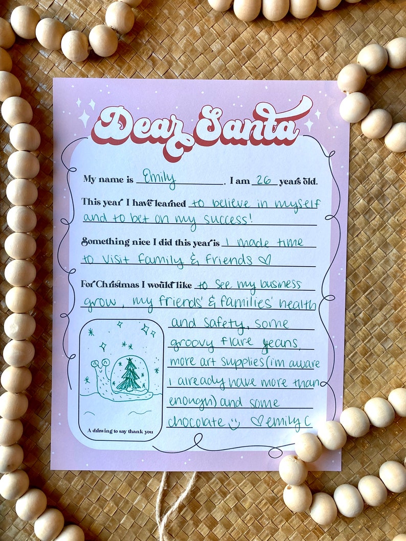 Dear Santa Printable Fill in Template Santa Letter Dear | Etsy