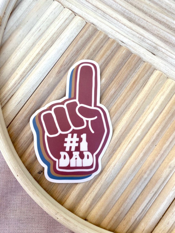 Foam Finger 1 Dad Sticker Water Bottle Sticker Laptop - Etsy