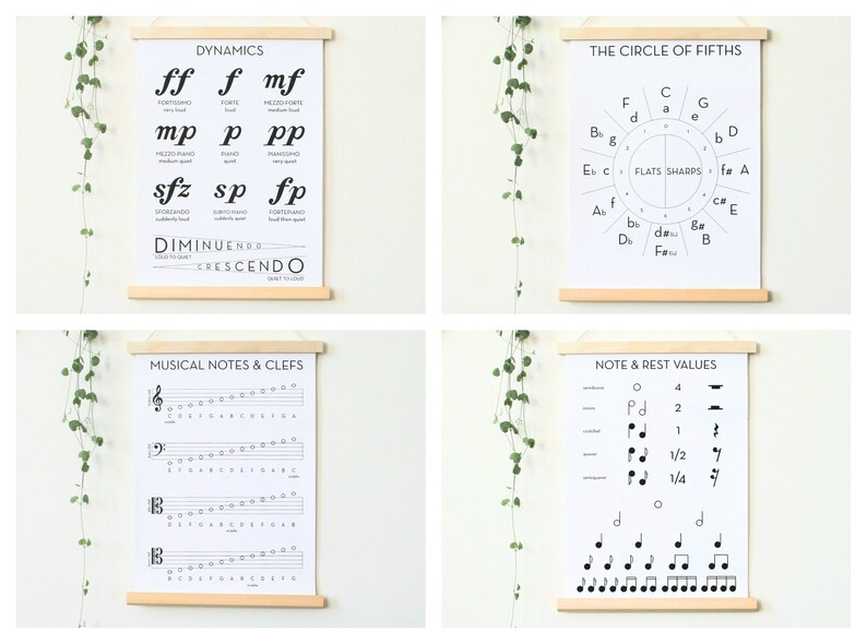 Music Posters Set of Four- Music Room Prints - Etsy