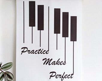 Practice Makes Perfect Poster, Modern Style, A3 Music Poster - Etsy