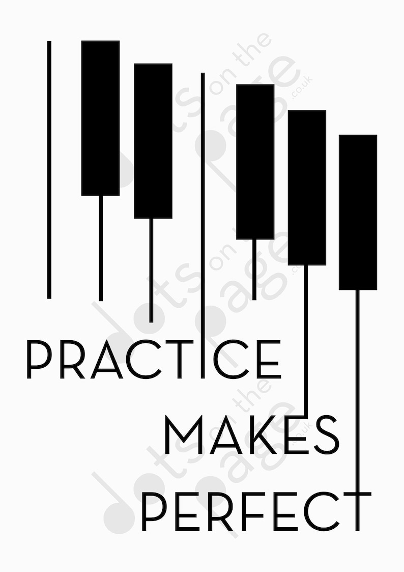 Practice Makes Perfect Poster, Modern Style, A3 Music Poster - Etsy