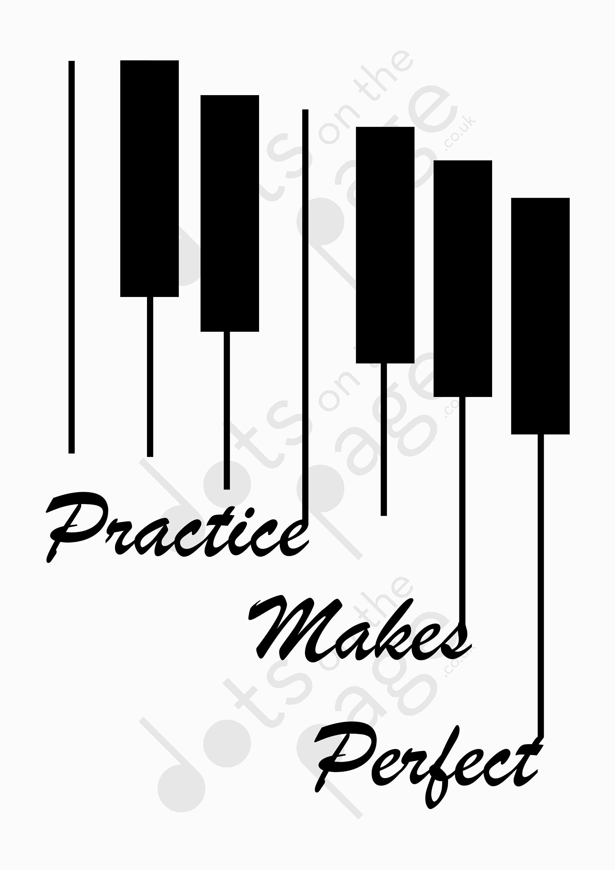 Practice Makes Perfect Poster, Script Style, A3 Music Poster - Etsy