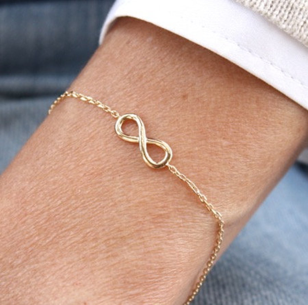 Infinite Gold-plated Women's Bracelet on Chain - Etsy