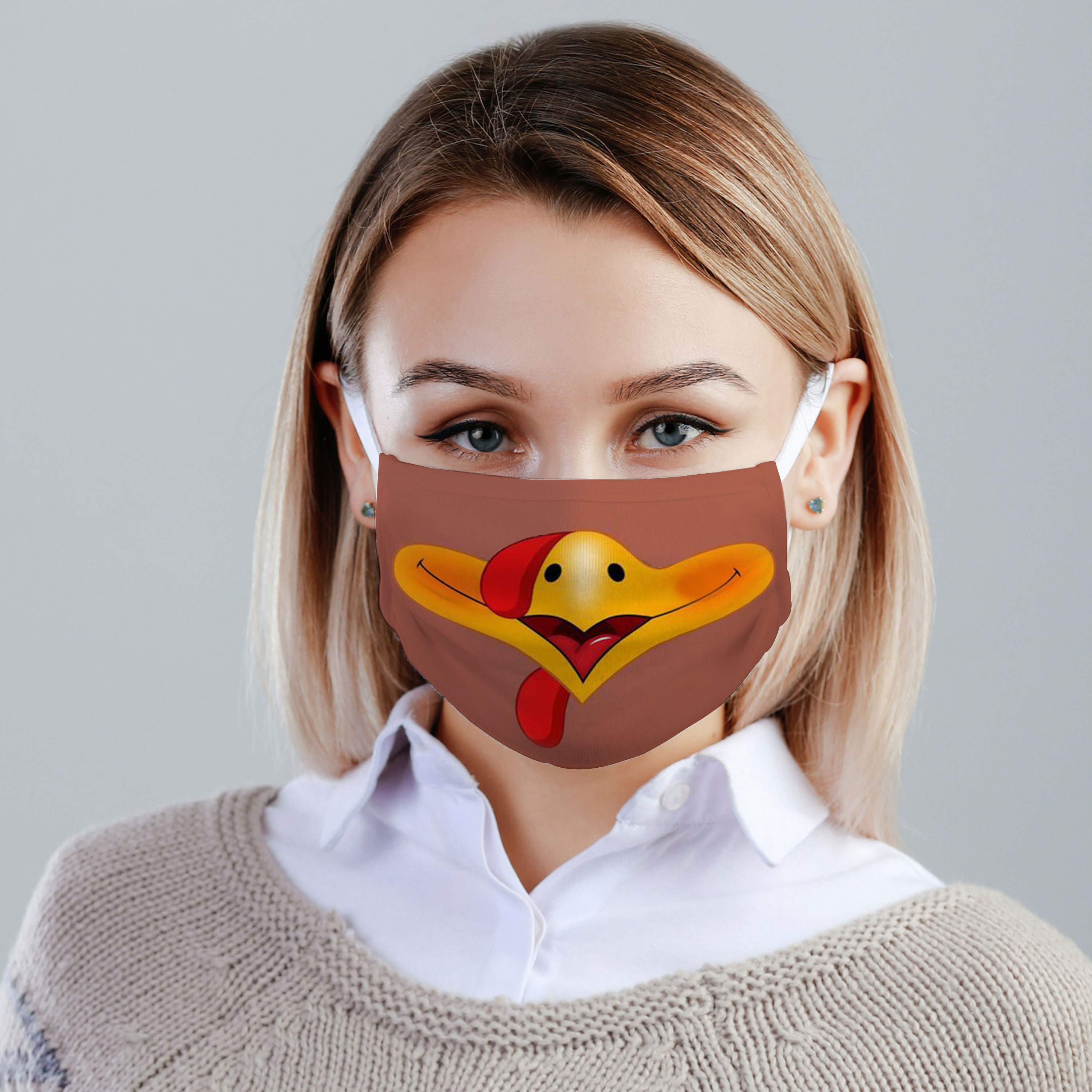 Rooster Beak Printed Face Mask Smiling Face Unisex Face Mask | Etsy