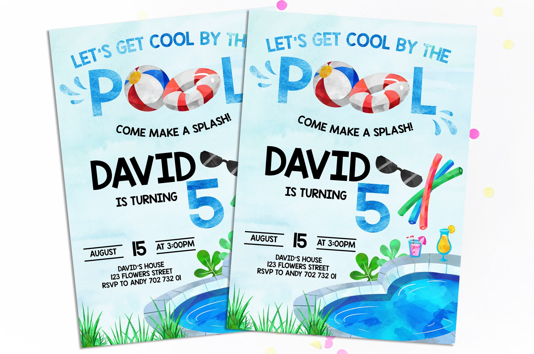 Pool Party Invitation Cool By The Pool Summer Party Invitation | Etsy
