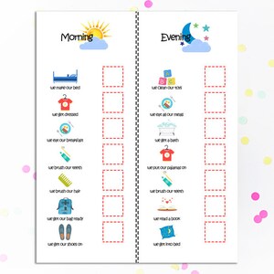 Morning and Evening Kids Routine Chart Daily checklist Family | Etsy