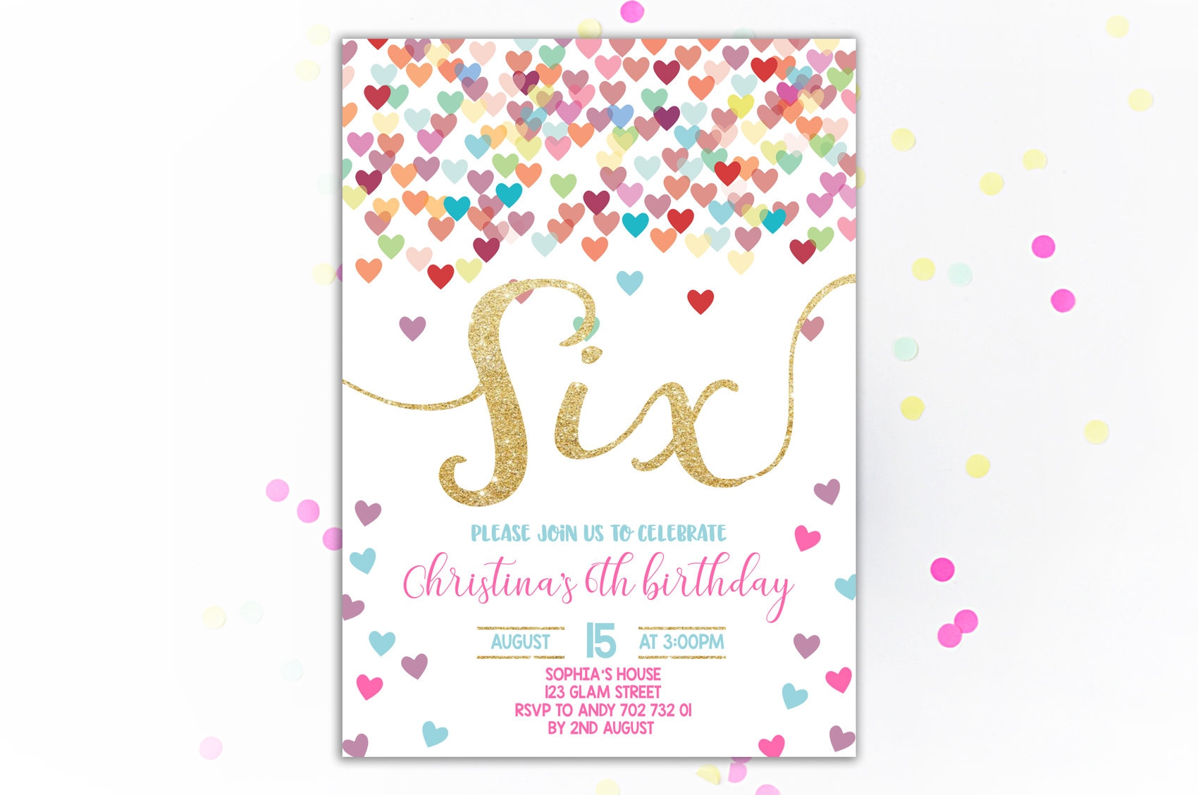 6th Birthday Invitation Girl Sixth Birthday Invitations | Etsy