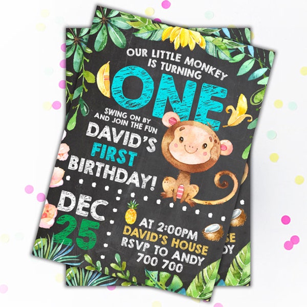 Monkey Birthday Party - Etsy