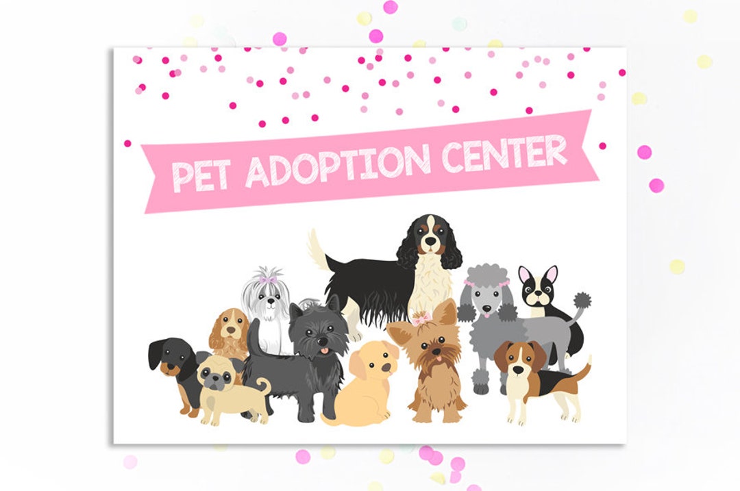 Pet Adoption Center Puppy Pet Adoption Sign Dog Adoption Party ...