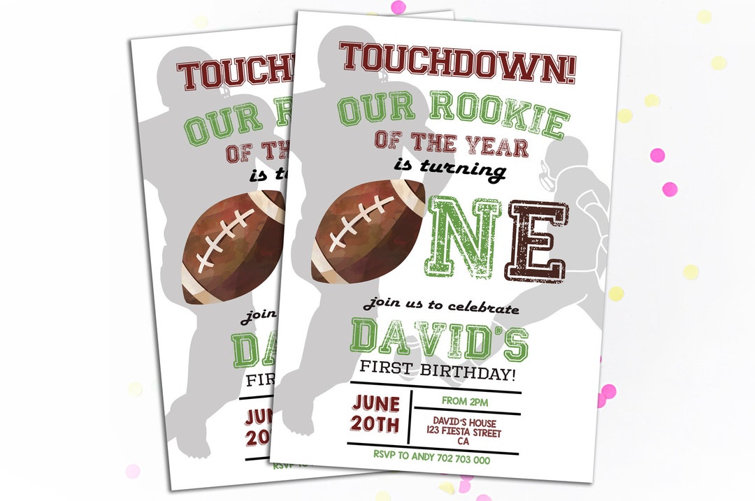 Football Birthday Invitation 1st Birthday Invitations Sport Invitation ...