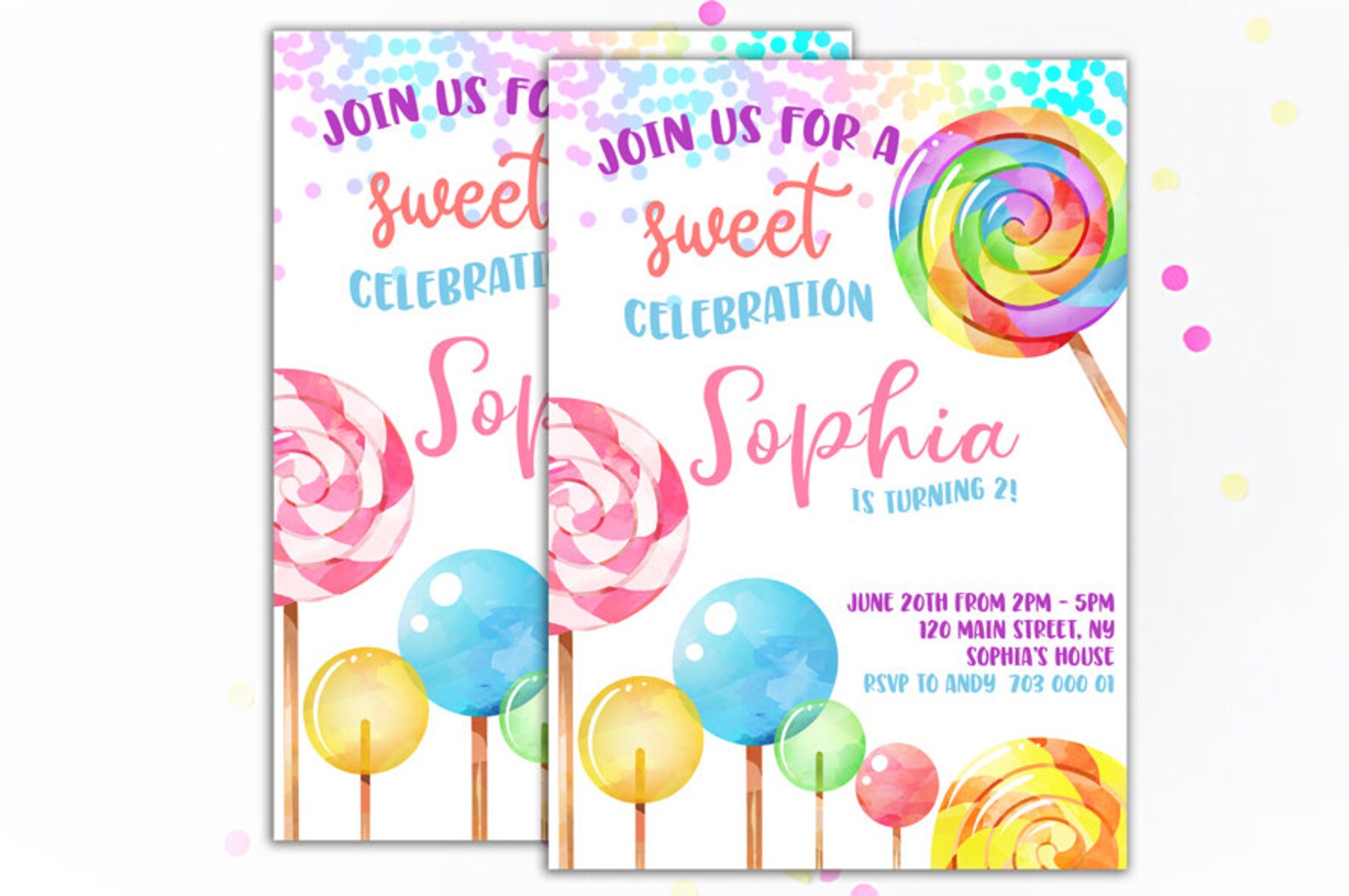 Candy Land Birthday Invitation Sweet Candy Girl Birthday | Etsy