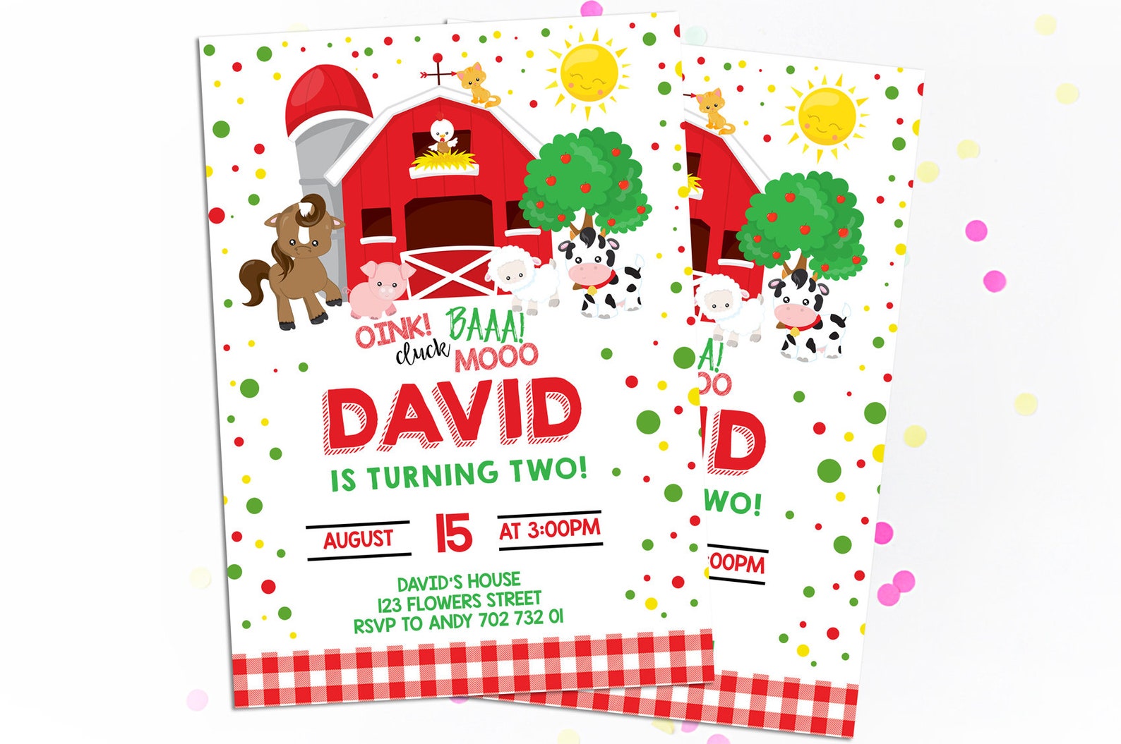 Farm Birthday Invitation Farm Animals Invite Boy Farm - Etsy