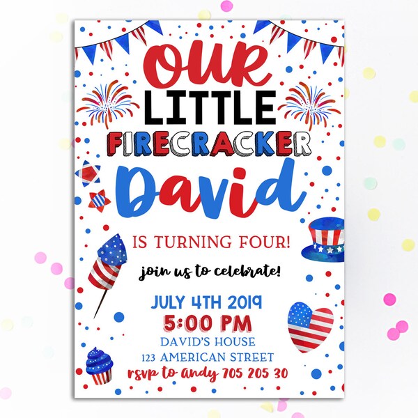 Americana Birthday Invitations - Etsy