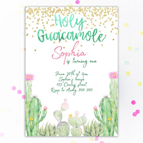 Cactus Birthday Party Invitation Editable Template Any Age - Etsy