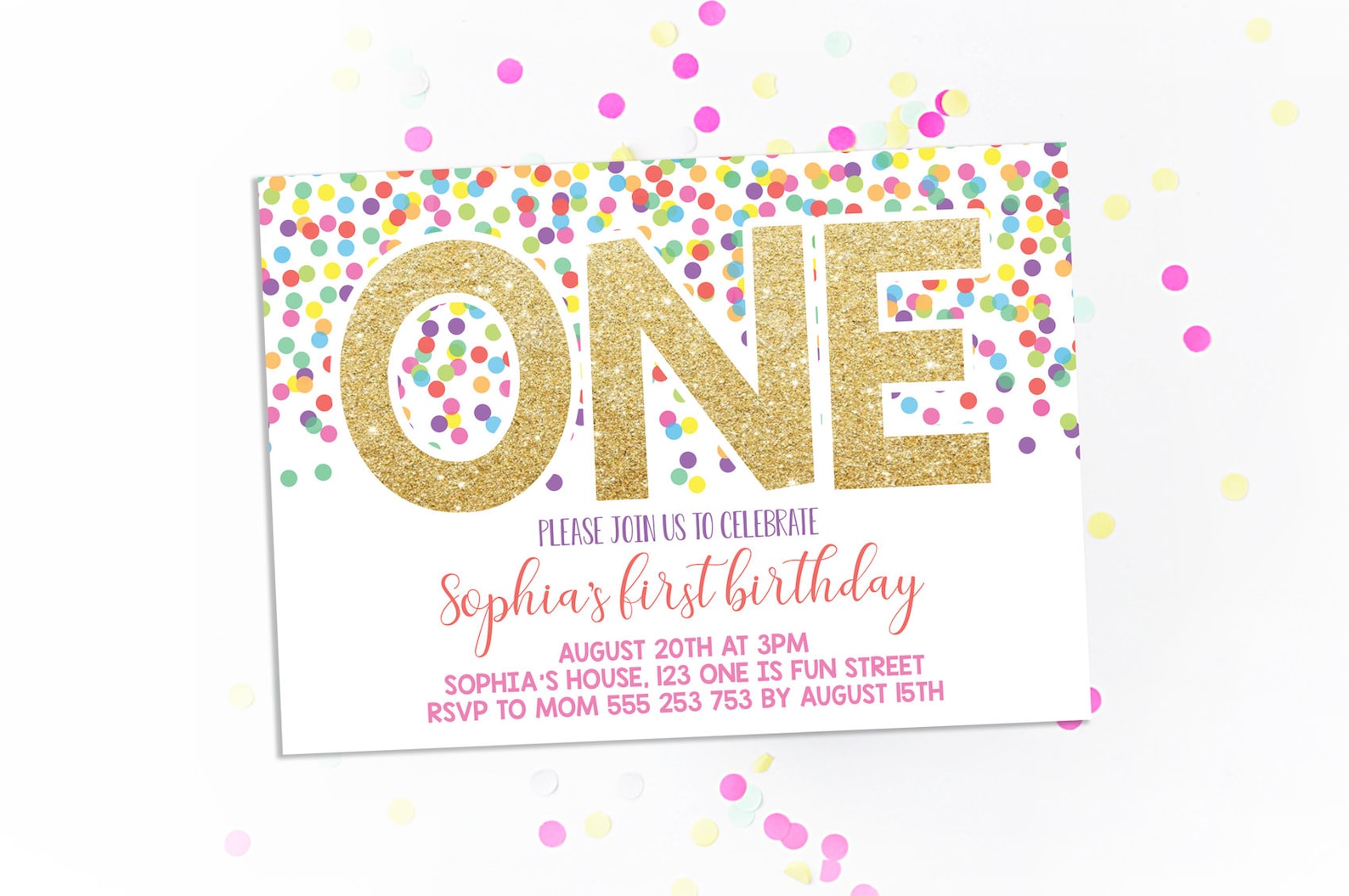 Girl First Birthday Invitation Girl 1st Birthday Invitations - Etsy