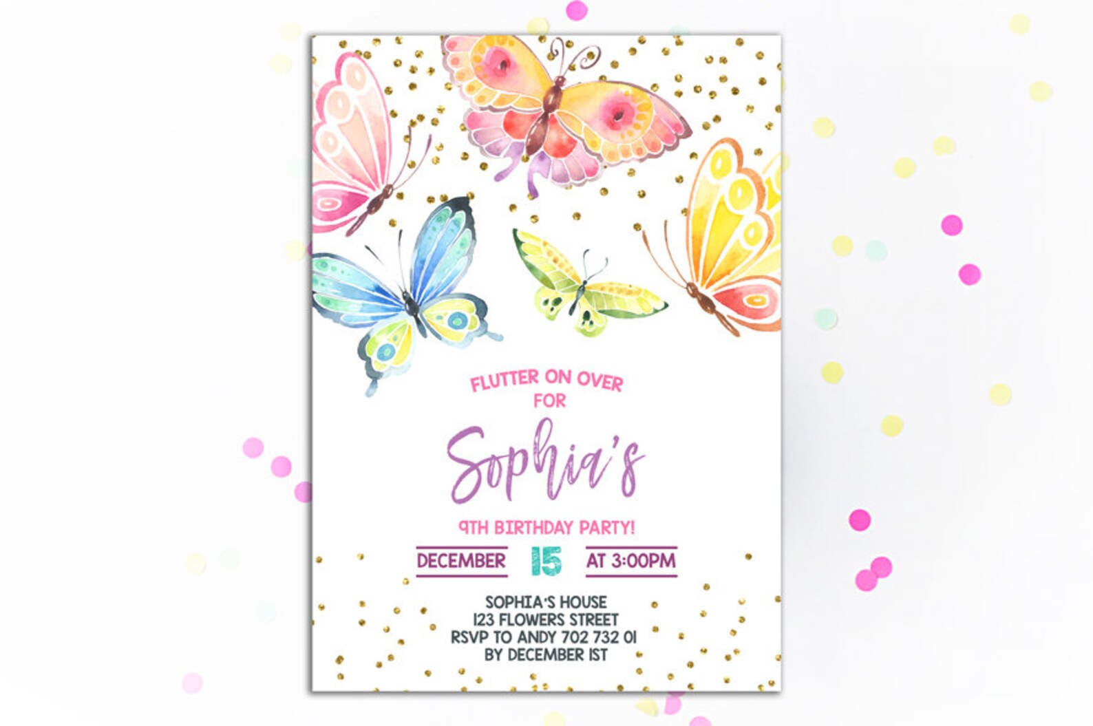 Butterfly Invitation Butterfly Birthday Party Birthday | Etsy