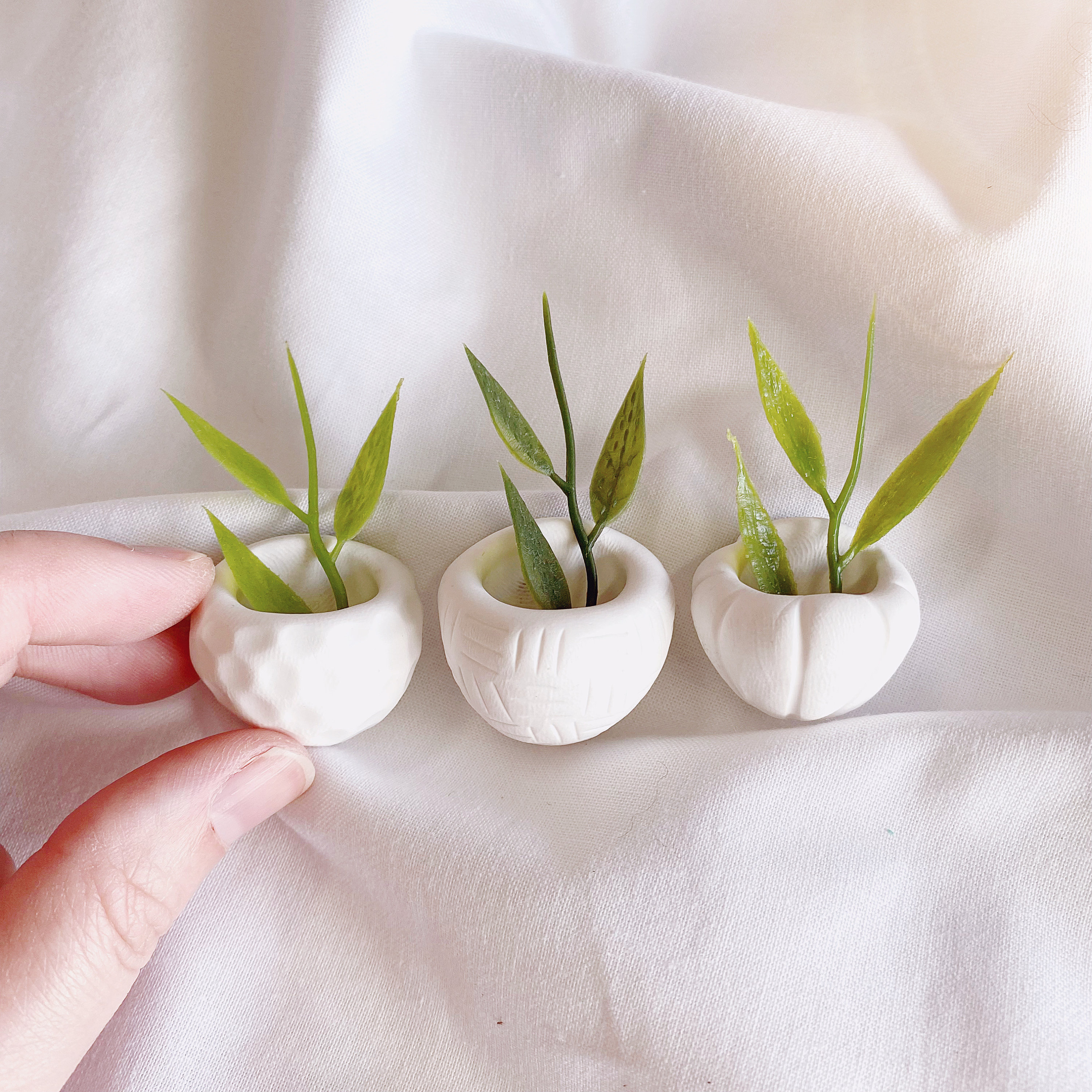 White Mini Magnetic Planters Set of 3 or 6 Fridge Magnet - Etsy
