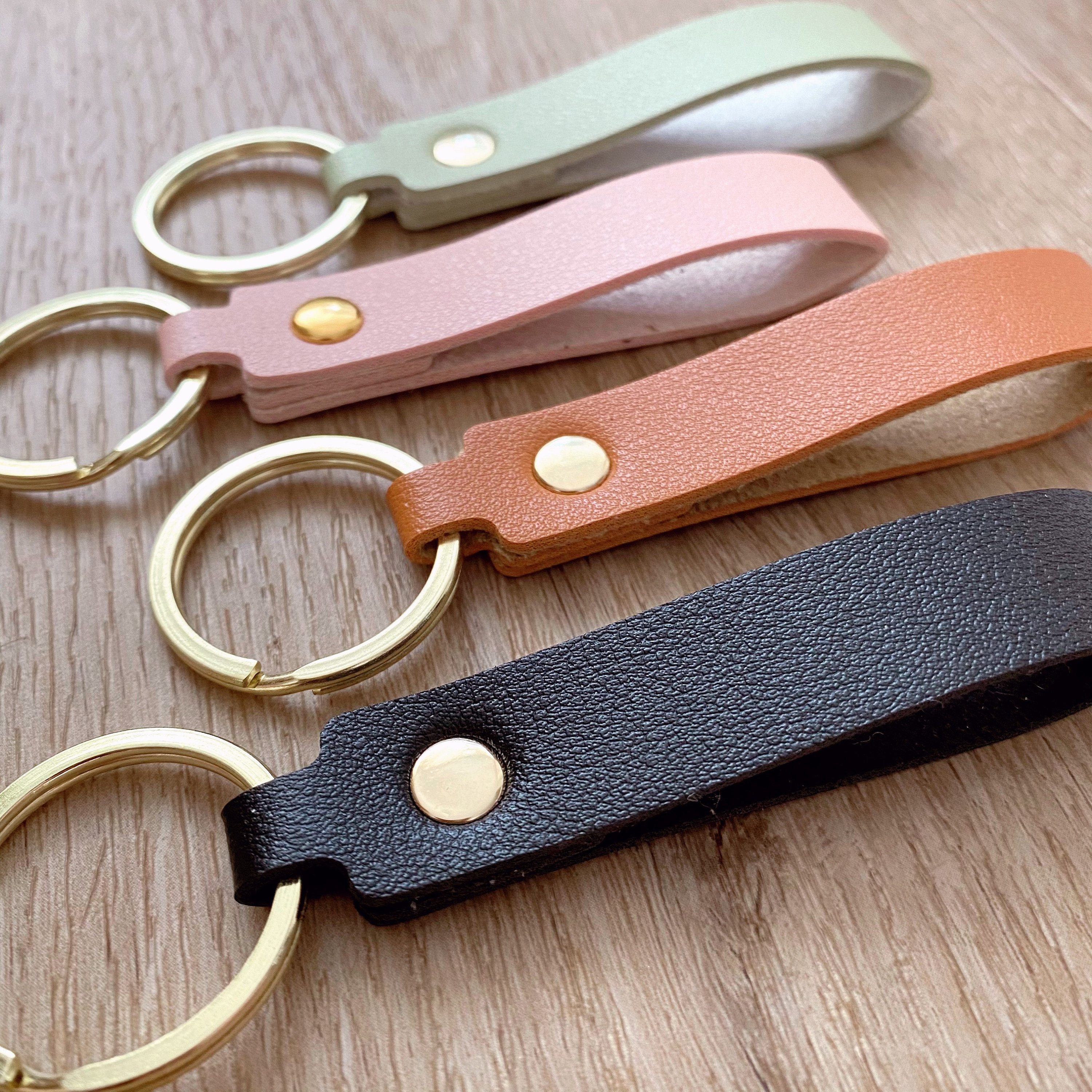 Personalised Faux Leather Keyring Stamped Leather Keychain | Etsy