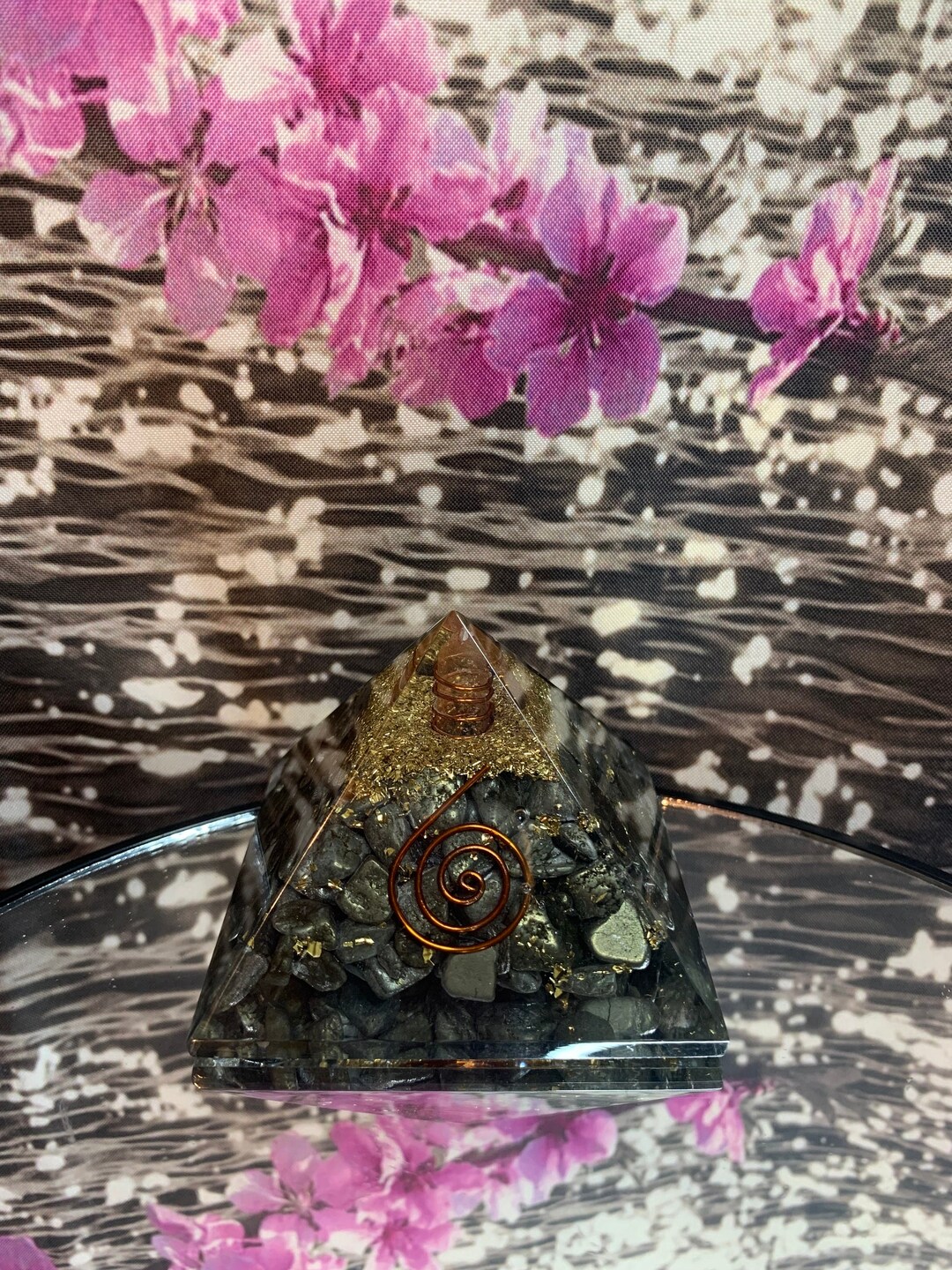 Pyrite Orgonite Pyramid - Etsy