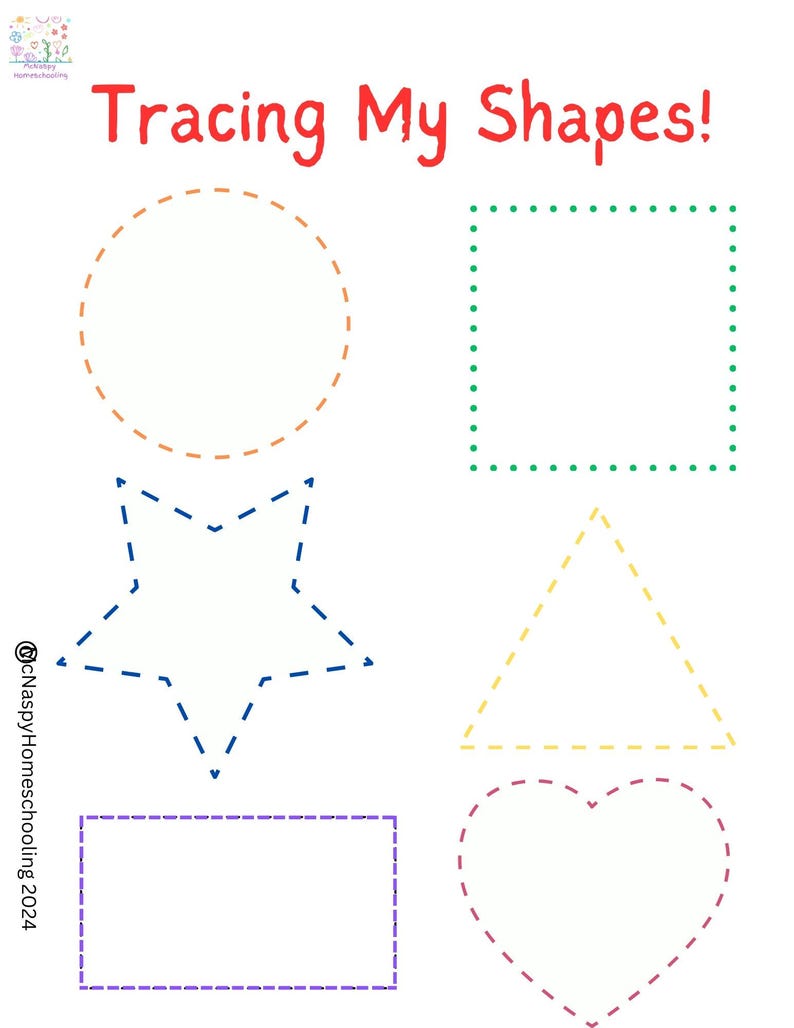 Preschool & Kindergarten Shape Tracing - Etsy