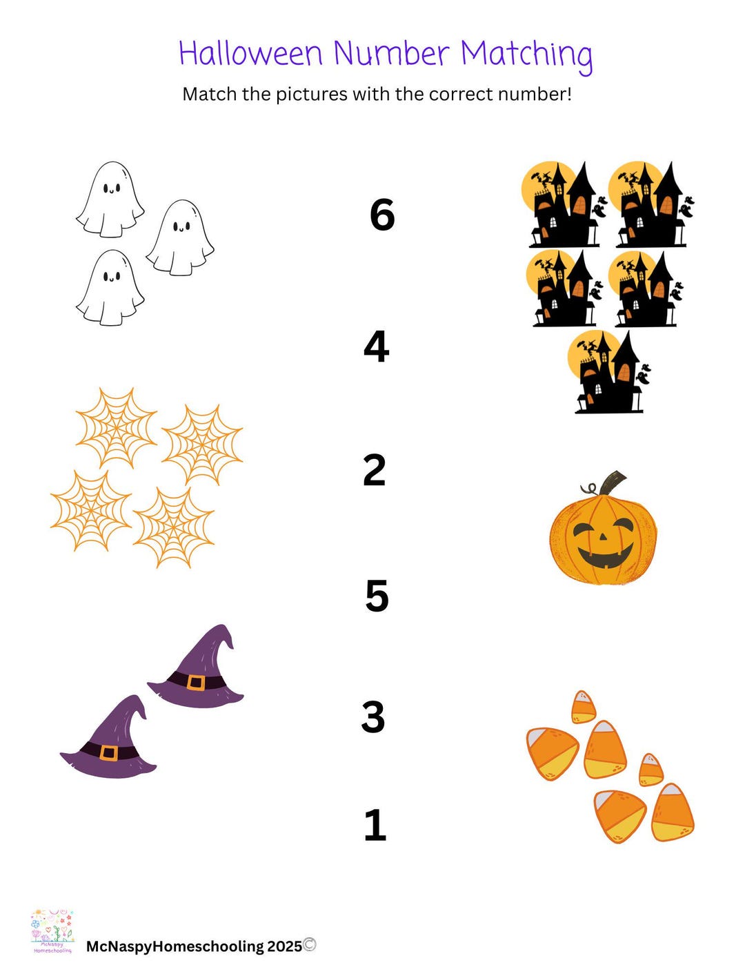 Halloween Number Matching - Etsy