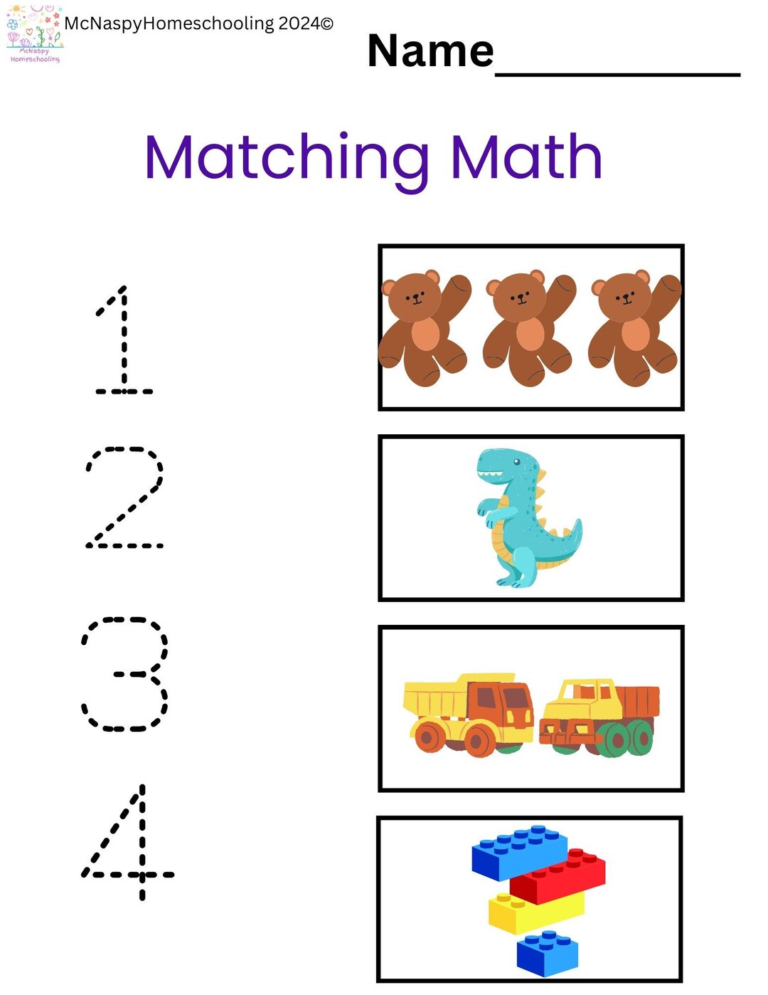 Math Matching - Etsy