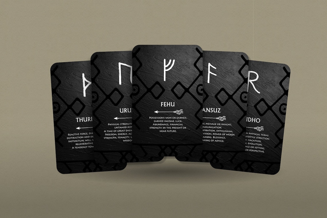 Runes Oracle Nordic Cards English - Etsy