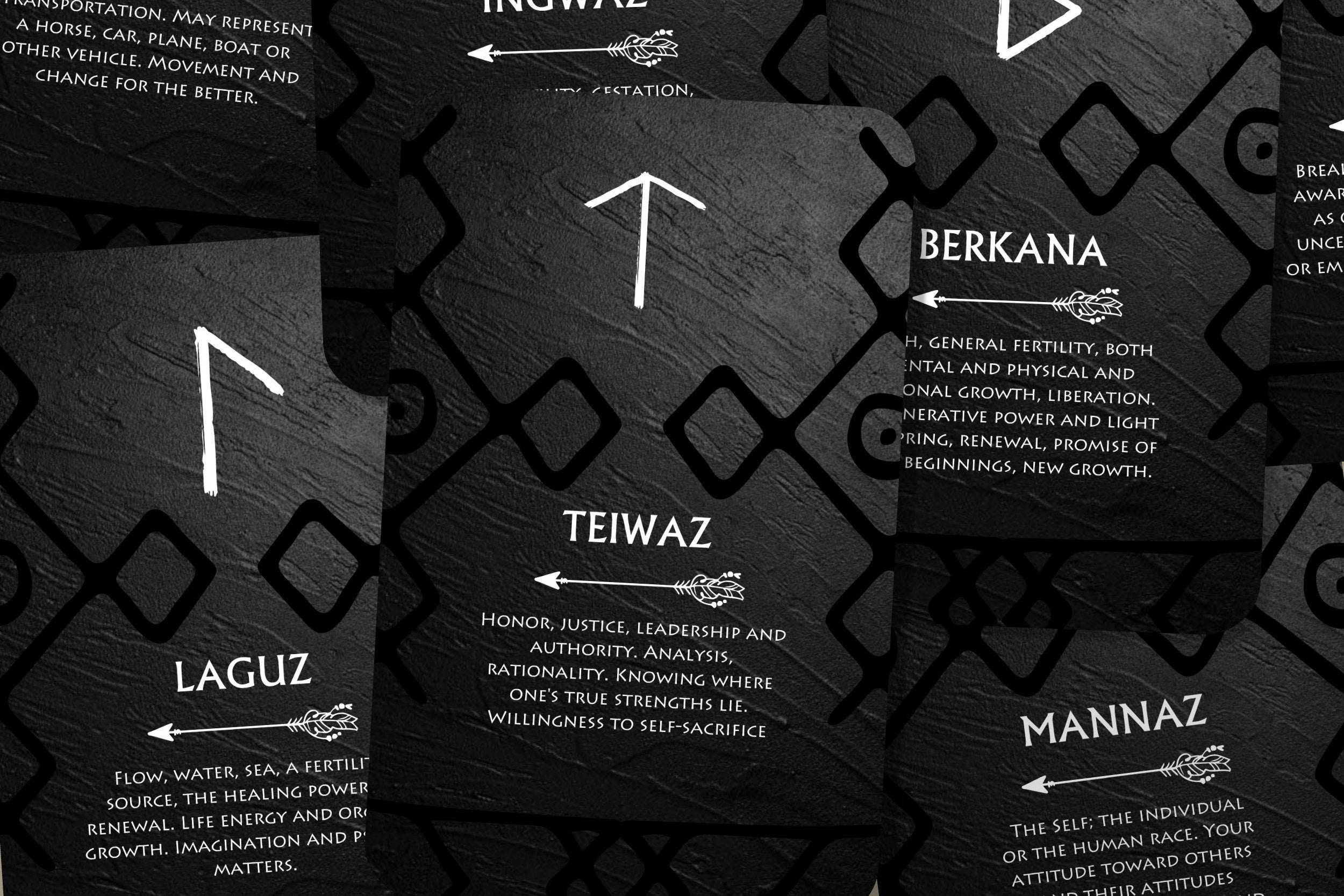 Runes Oracle Nordic Cards English - Etsy