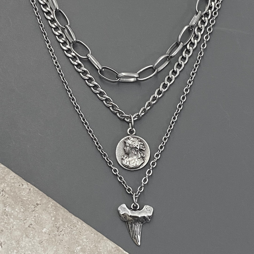 3 Necklaces / NON-TARNISH CHAIN Stainless Steel, Semi Chunky Thick ...
