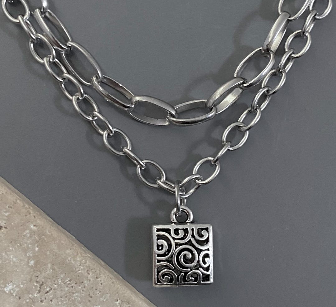 2 Separate Necklaces / NON-TARNISH CHAIN Stainless Steel, Semi Chunky ...