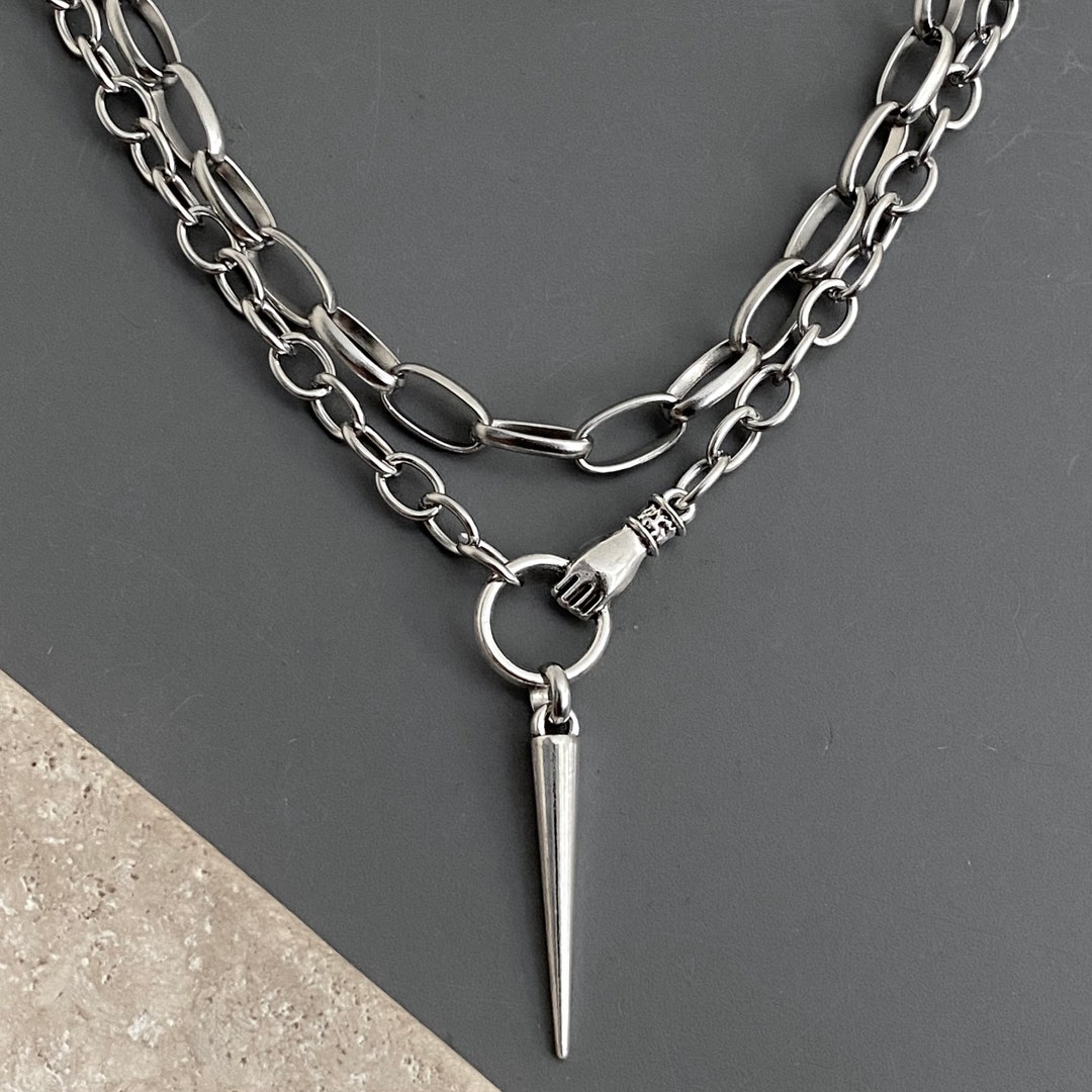 2 Necklaces / NON-TARNISH CHAIN Stainless Steel, Semi Chunky Thick ...